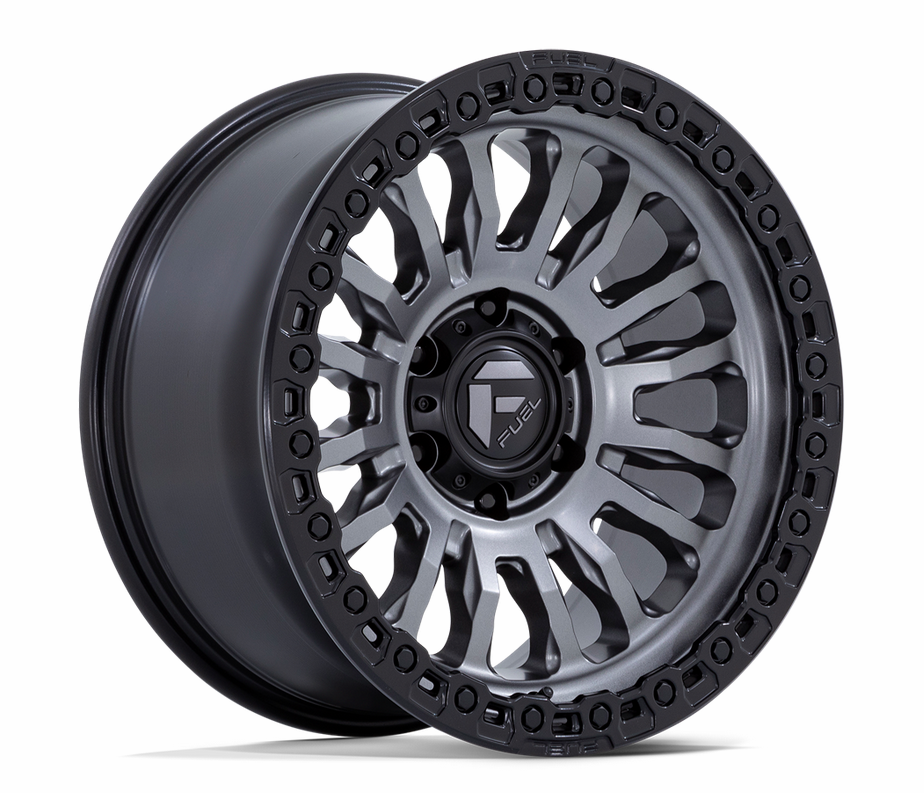 20x10 Fuel Rincon SBL FC857AB 5x139.7 Matte Gunmetal with Black Ring ...
